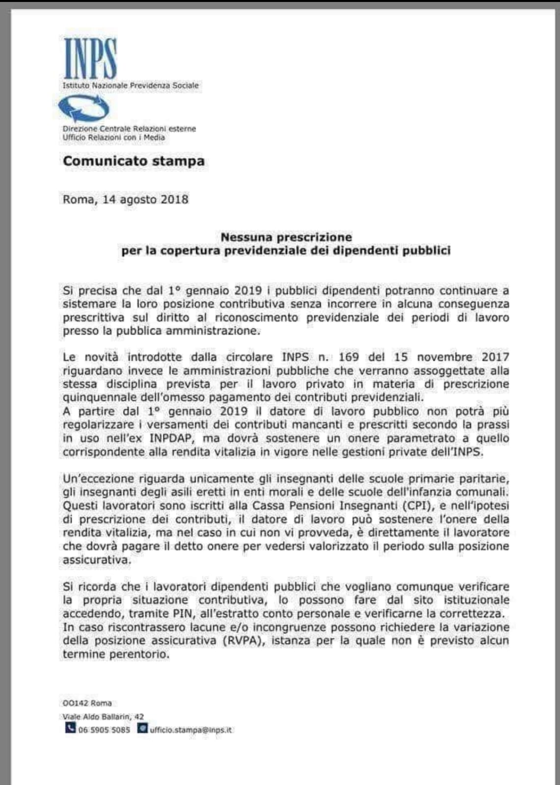 Prescrizione contributi, nota dell’Inps con importanti chiarimenti ...